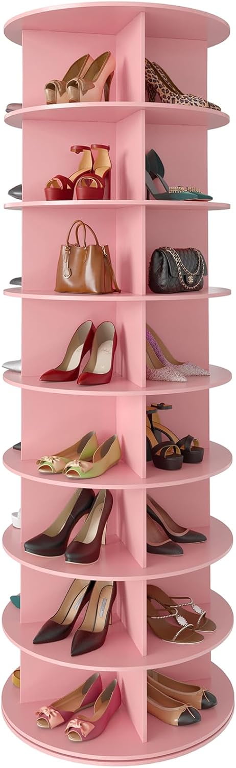 7 Tier Rotating Shoe Rack Tower Spinning Shoe Display Lazy Susan ...