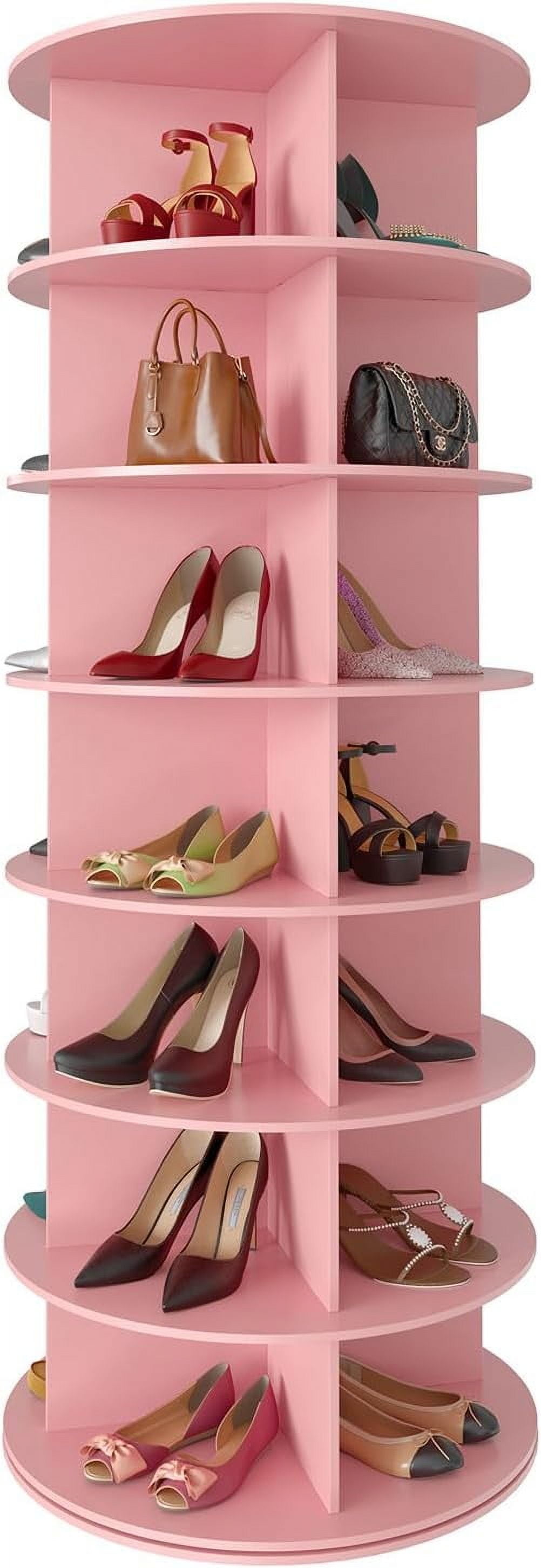 7 Tier Rotating Shoe Rack Tower, Spinning Shoe Display Lazy Susan ...