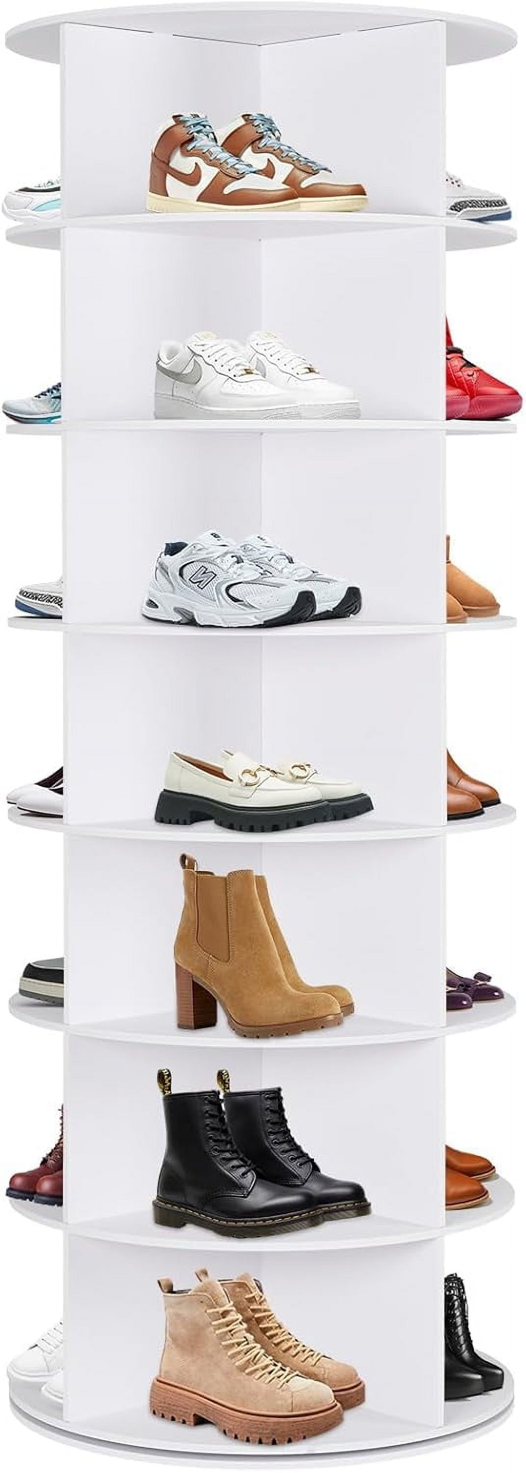 7 Tier Rotating Shoe Rack Tower, Spinning Shoe Display Lazy Susan ...