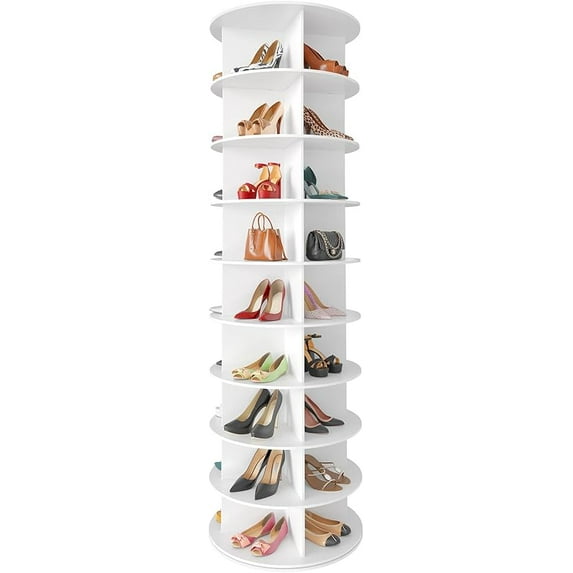 7 Tier Rotating Shoe Rack Tower, Spinning Shoe Display Lazy Susan ...