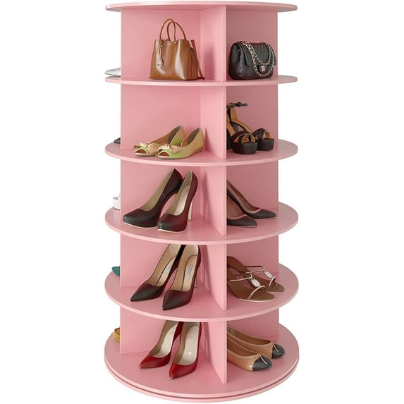 7 Tier Rotating Shoe Rack Tower, Spinning Shoe Display Lazy Susan ...