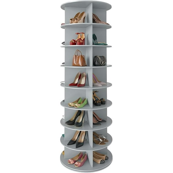 7 Tier Rotating Shoe Rack Tower, Spinning Shoe Display Lazy Susan ...