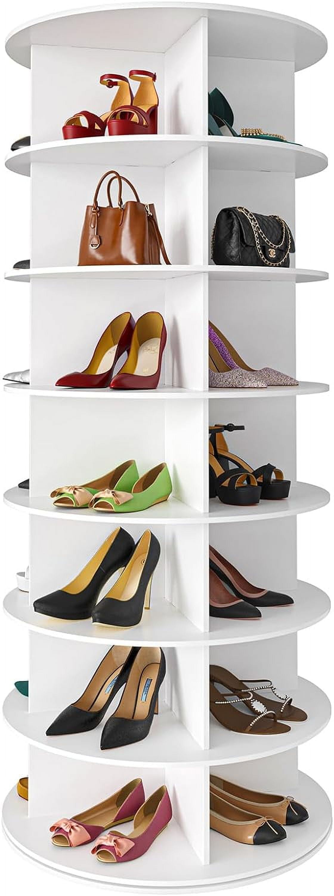 7 Tier Rotating Shoe Rack Tower, Spinning Shoe Display Lazy Susan ...