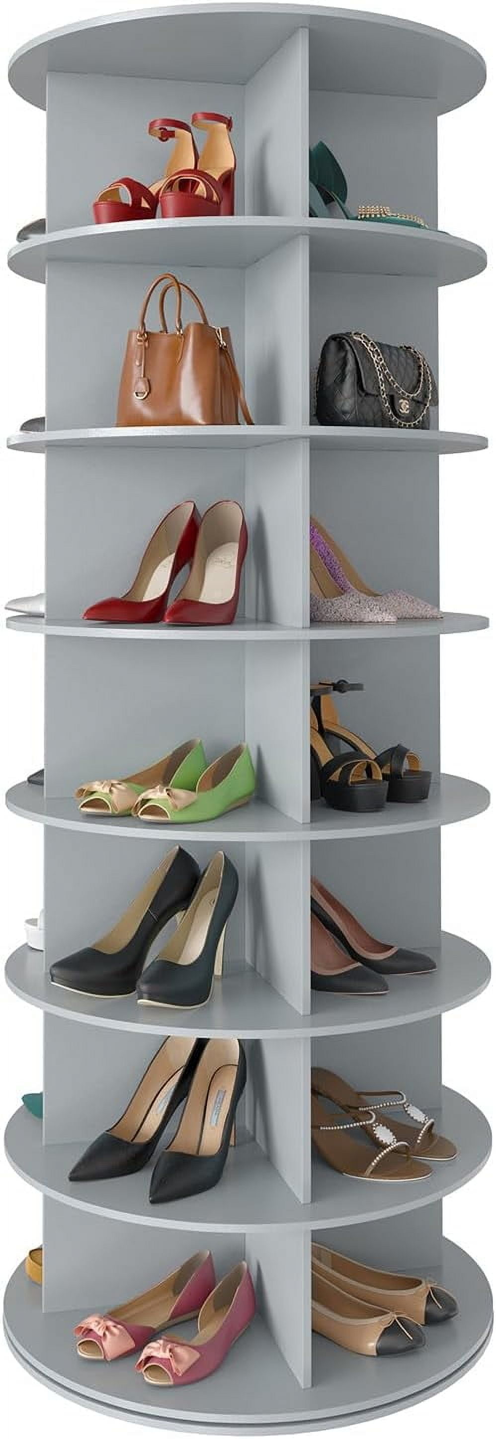 7 Tier Rotating Shoe Rack Tower Spinning Shoe Display Lazy Susan ...
