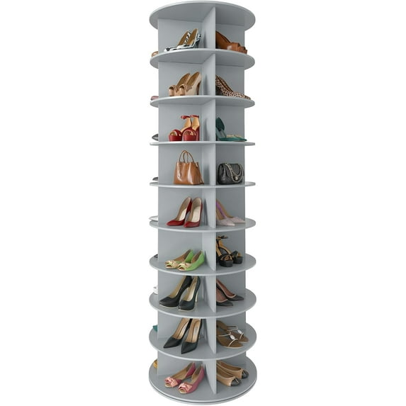 7 Tier Rotating Shoe Rack Tower Spinning Shoe Display Lazy Susan ...