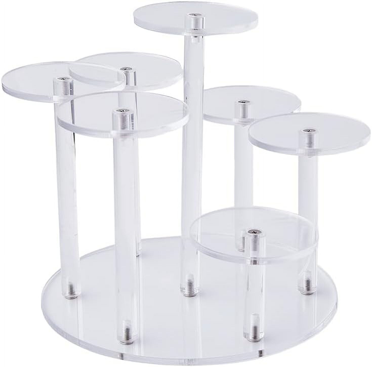 7-Tier Round Figure Display Stand Multilevel Acrylic Risers Clear ...