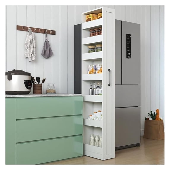 7-Tier Slim Mobile Shelving Cart with Wheels, Rolling Pantry with 7 ...