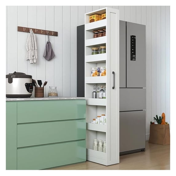 7 Tier Slim Storage Cart, Rolling Spice Rack Next to Fridge Slim ...
