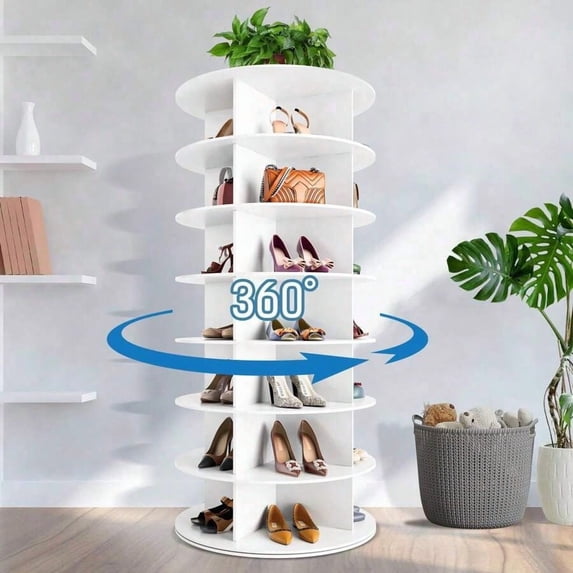 7-Tier Spinning Shoe Rack, 360 ° Rotating Shoe Organizer Tower ...