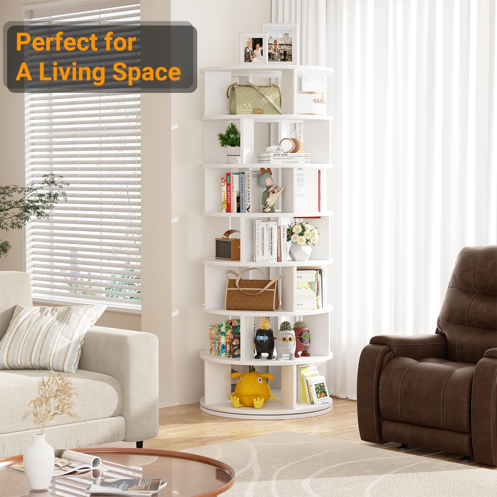 7-Tier Spinning Shoe Rack Tower, Homieasy 360 Revolving Shoe Rack ...