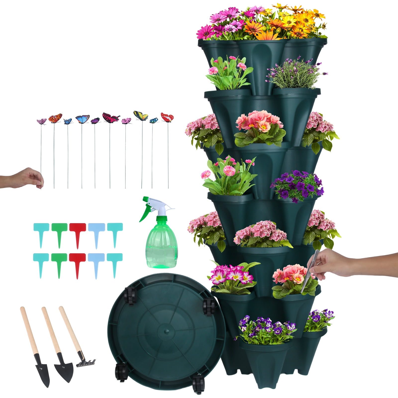 7 Tier Stackable Planter Vertical Garden With Various Accessories for ...