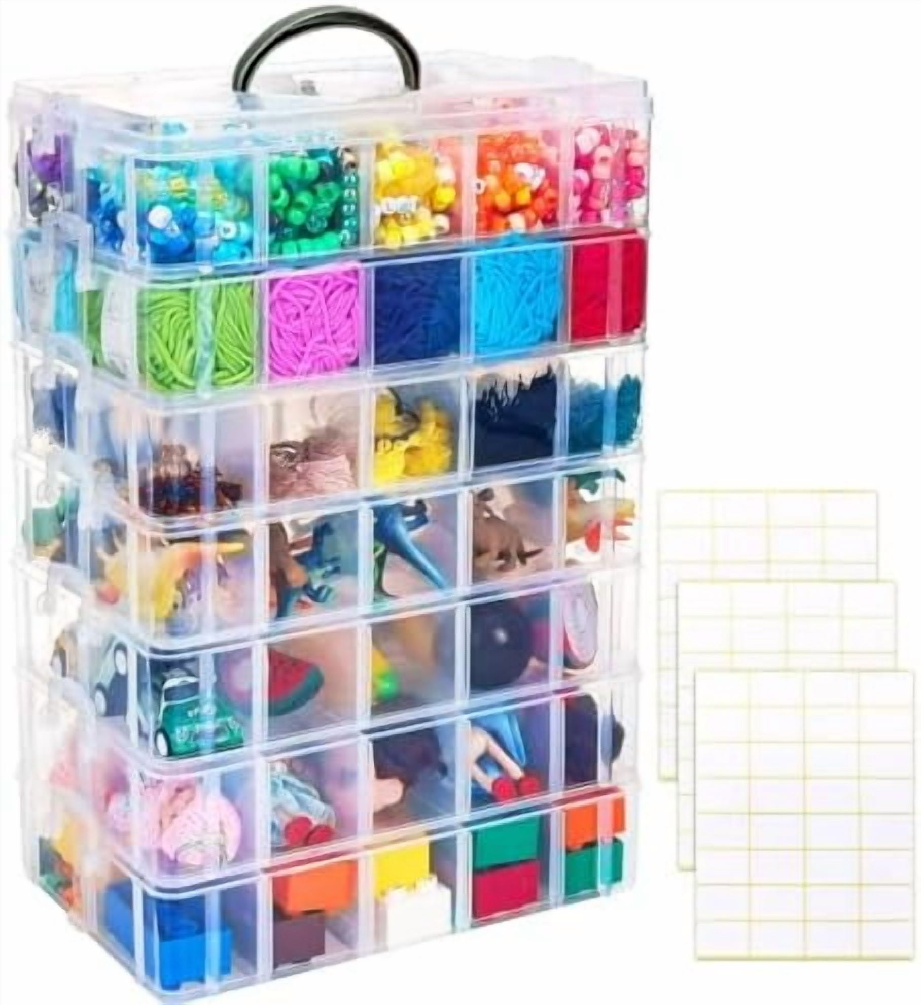 7-Tier Stackable Storage Container Box with 70 Compartments, Plastic ...