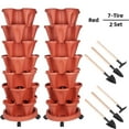 7 Tier Stackable Garden Planters with Wheels, Indoor/Outdoor, for Strawberry, Herb, Flower ...
