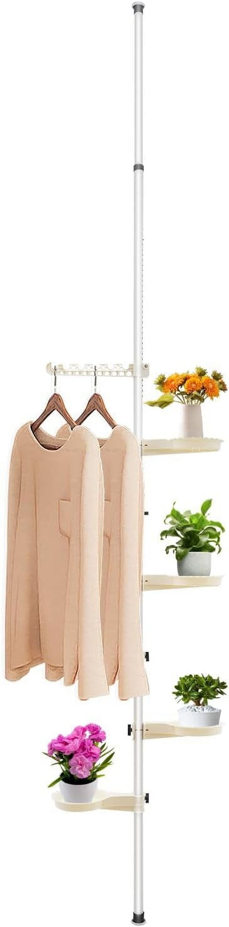 7-Tier Tension Rod Plant Holder Pole, Height Adjustable Indoor Plant ...