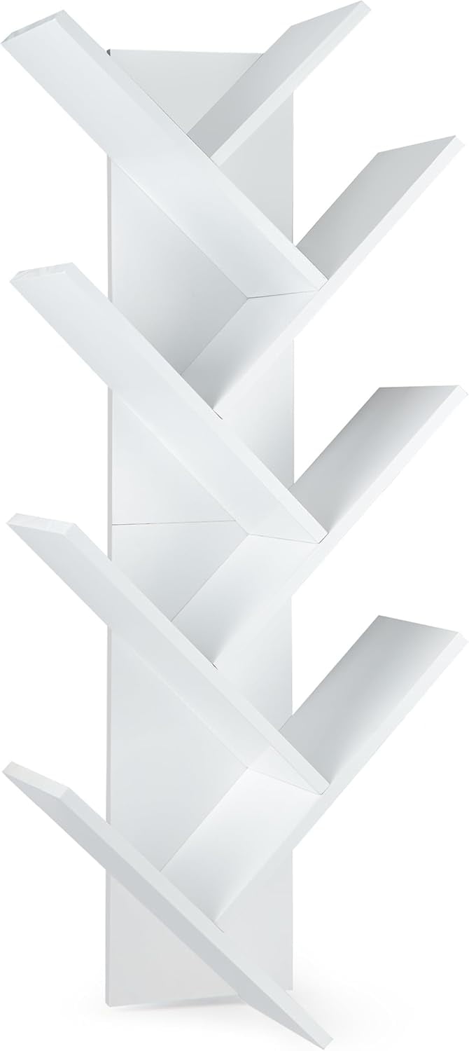 7-Tier Tree Bookshelf | Wall-Mounted Book Organizer | Solid Wood ...