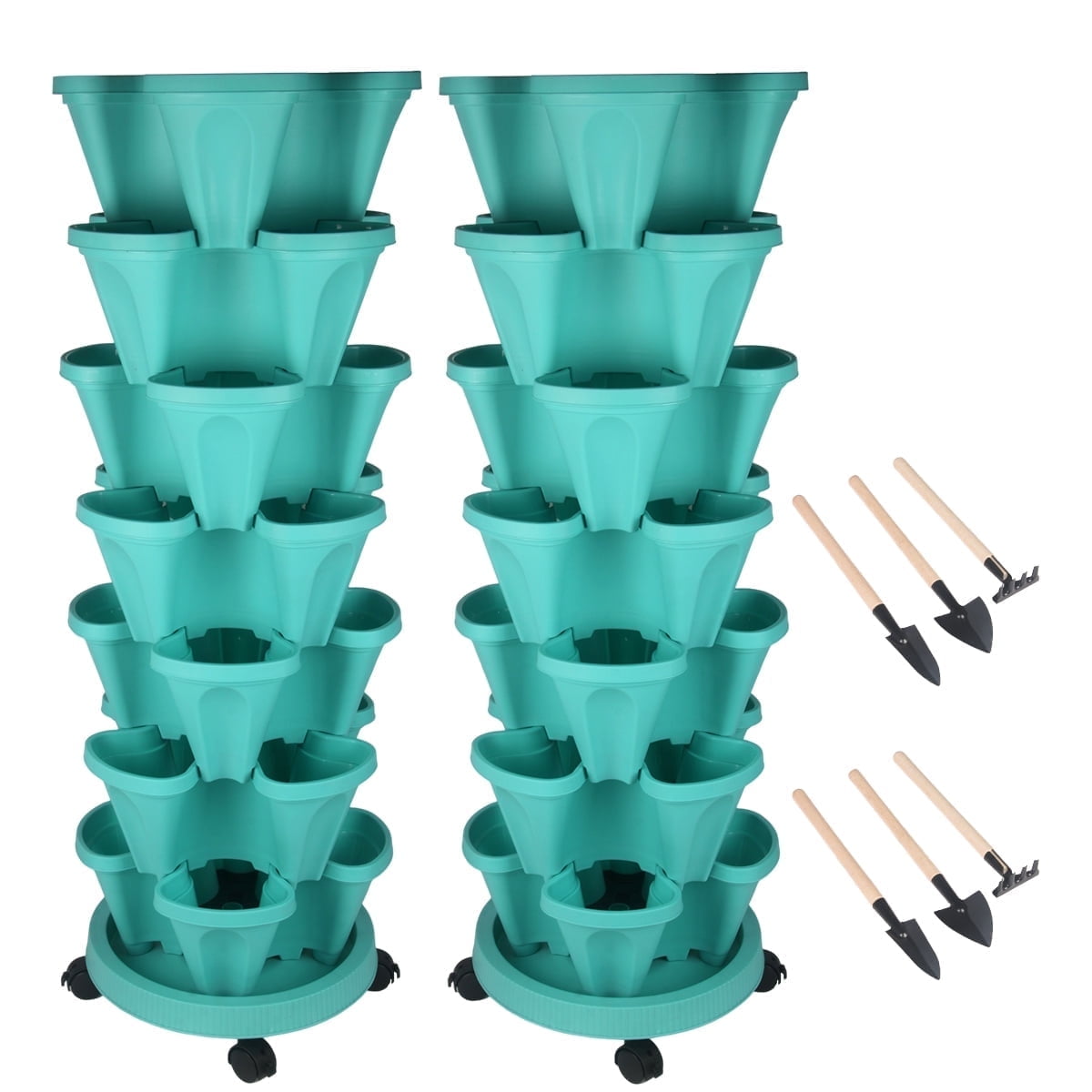 Walmart 7 Tier Stackable Garden Planter for Herbs, Flowers & Veggies ...