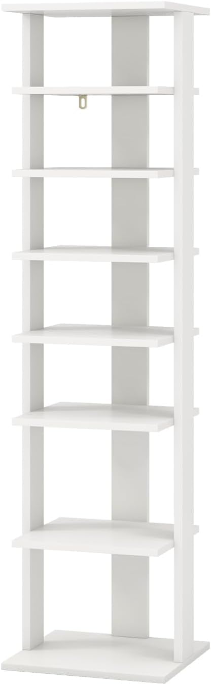 7 Tier Vertical Shoe Rack, Double Rows Shoe Tower w/Anti-Toppling ...