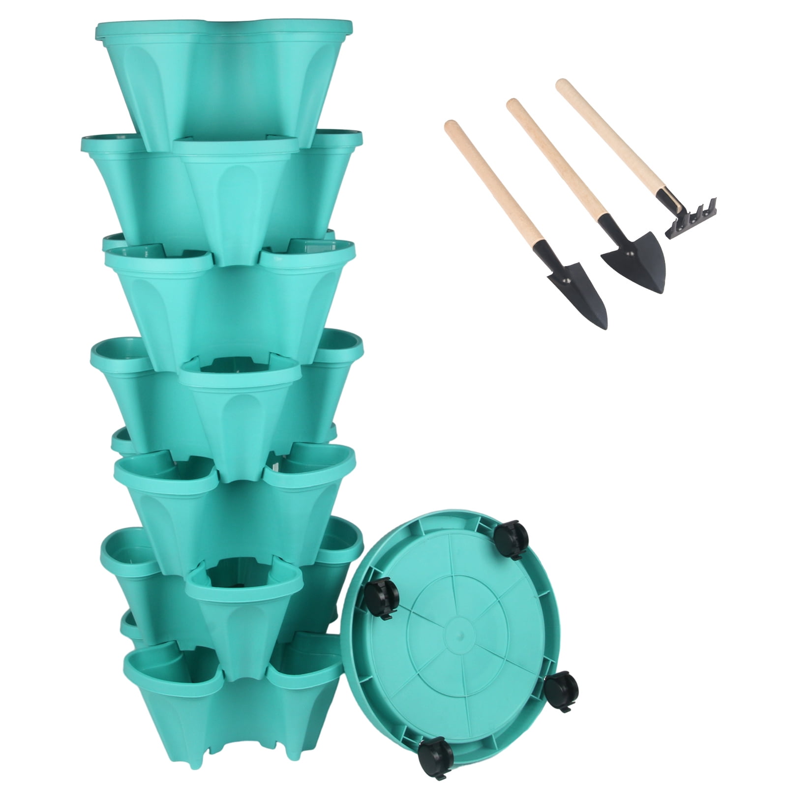 7 Tier Vertical Stackable Garden Planters Strawberry, Herb, Flower ...