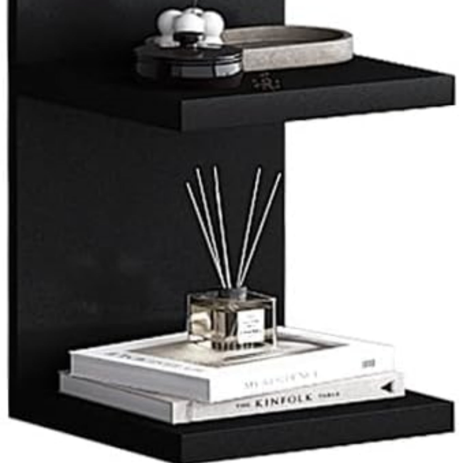 7 Tier Wall Shelf Unit,Black Lack Wall Shelf,Display Floating Shelf ...