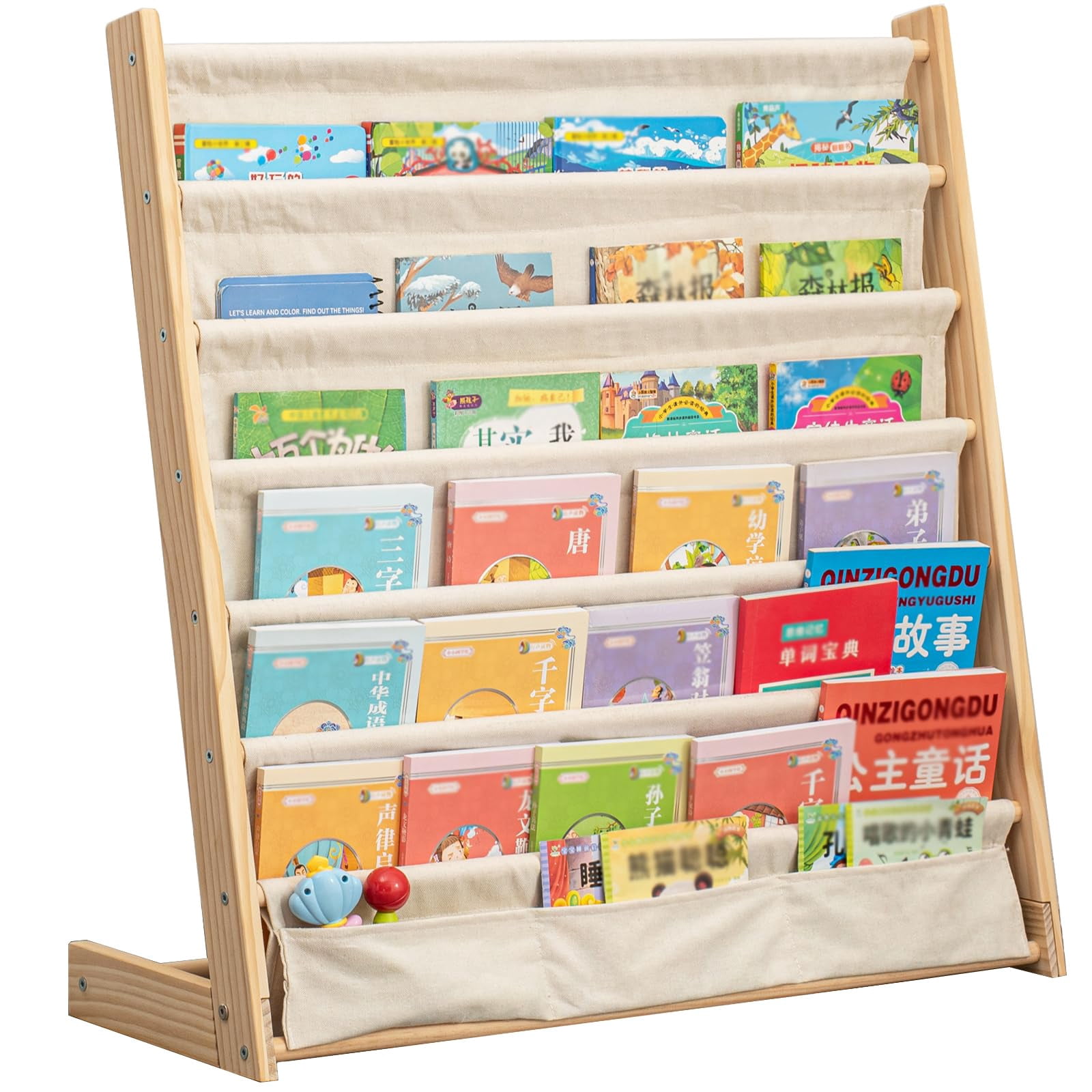 7 Tier Wooden Bookshelf Book Holder Wood Rack Storage For Room Study ...