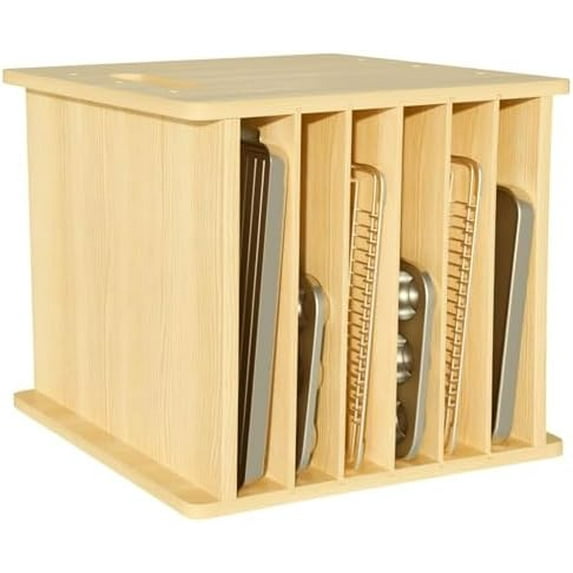 7 Tier Wooden Tray Dividers for Cabinets Cookie Sheet Organizer for Pot ...