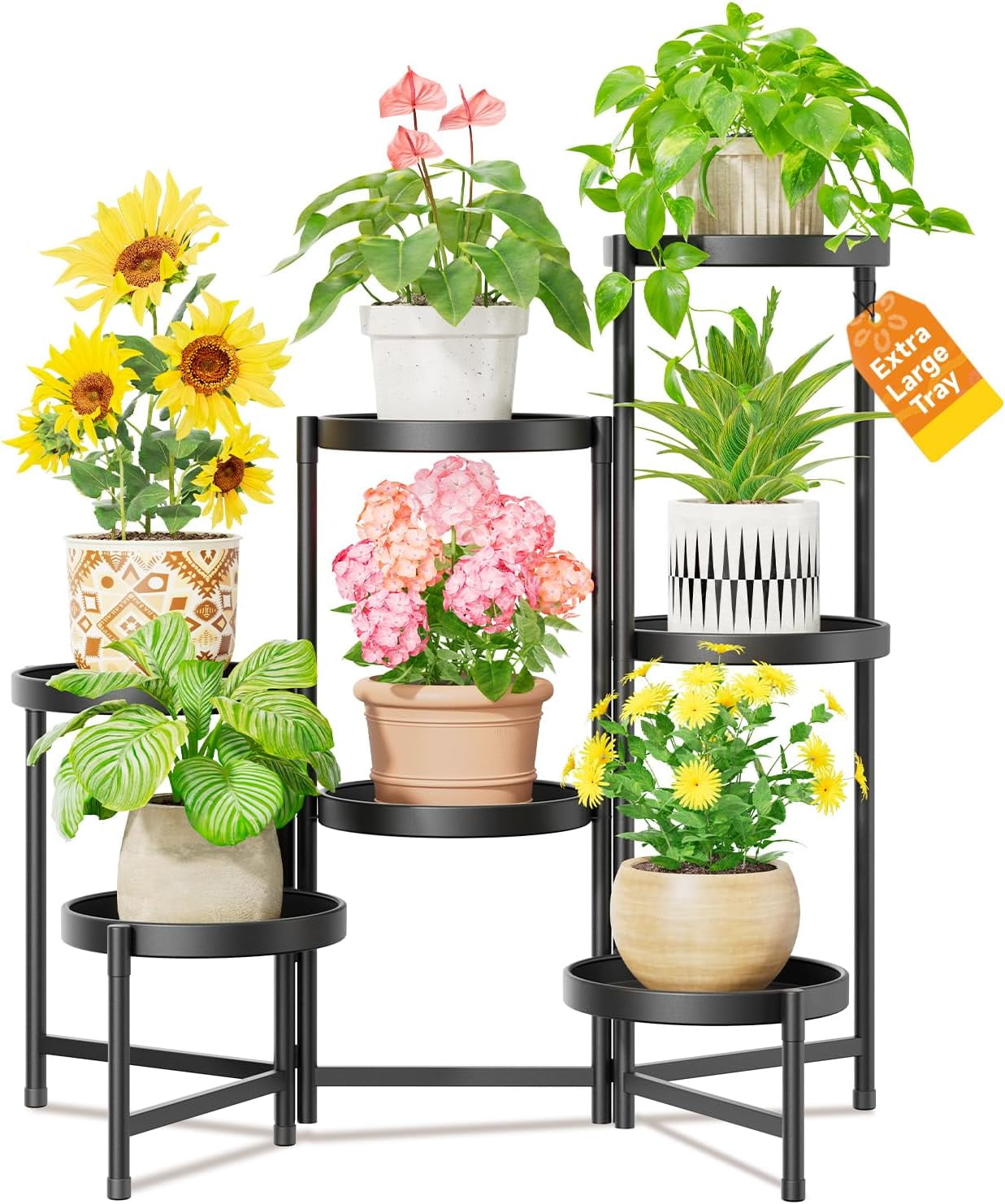 7 Tiered Folding Plant Stand Indoor for Multiple Large Planter, Tall ...
