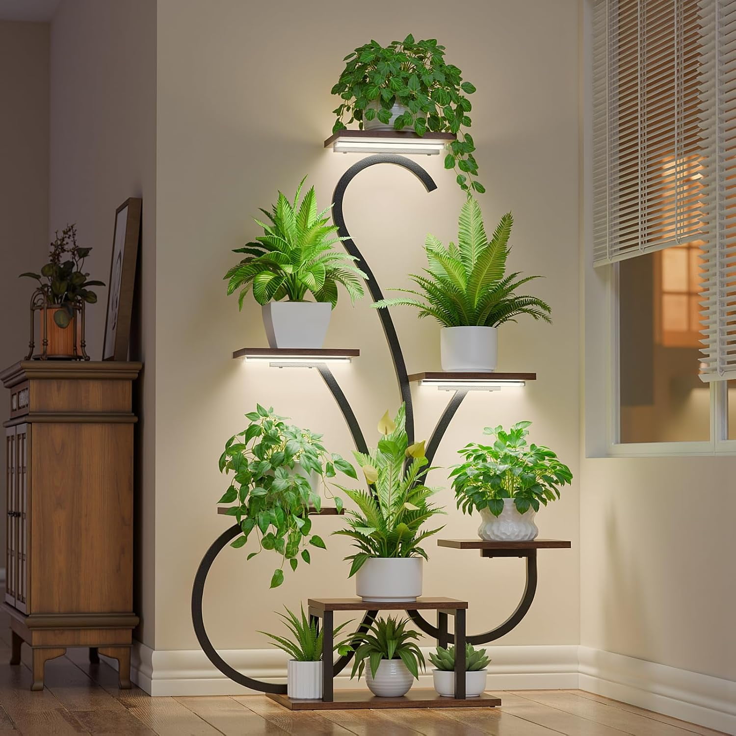 7 Tiered Plant Shelf for Indoor Plants Multiple, 47" Corner Plant Stand ...