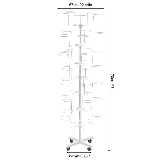 7 Tiers Hat & Cap Rotating Display Rack Stand Spinner Floor Holder ...