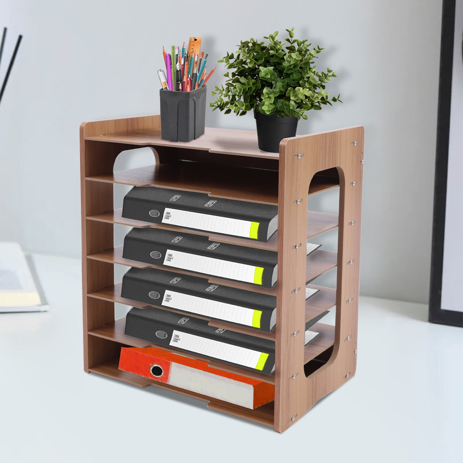 7 Tiers Rectangular Desk File Organizer Holder Office A4 Paper Letter ...