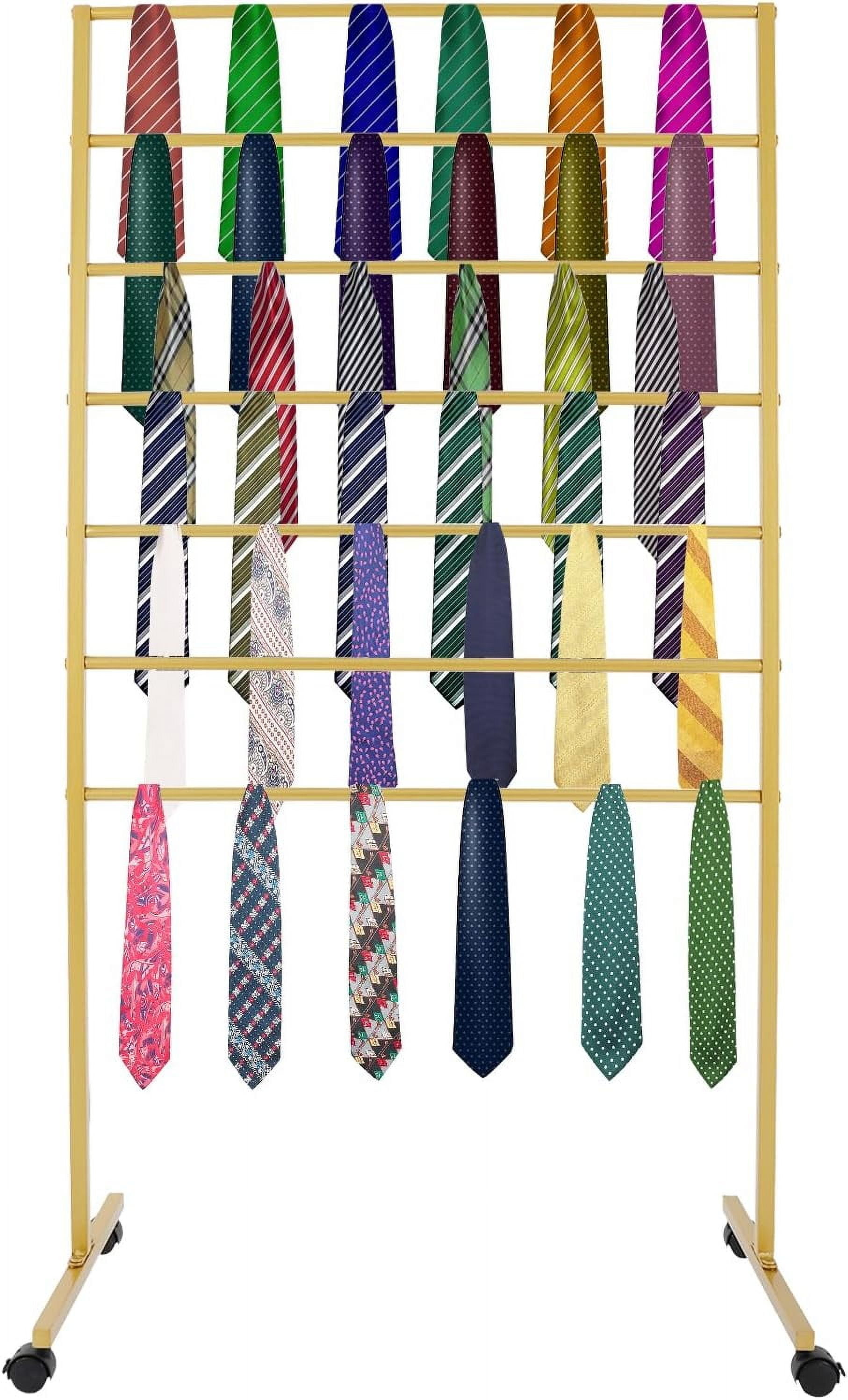 7 Tiers Rolling Display Tie & Scarf Rack Towel Belt Pants Hangers ...