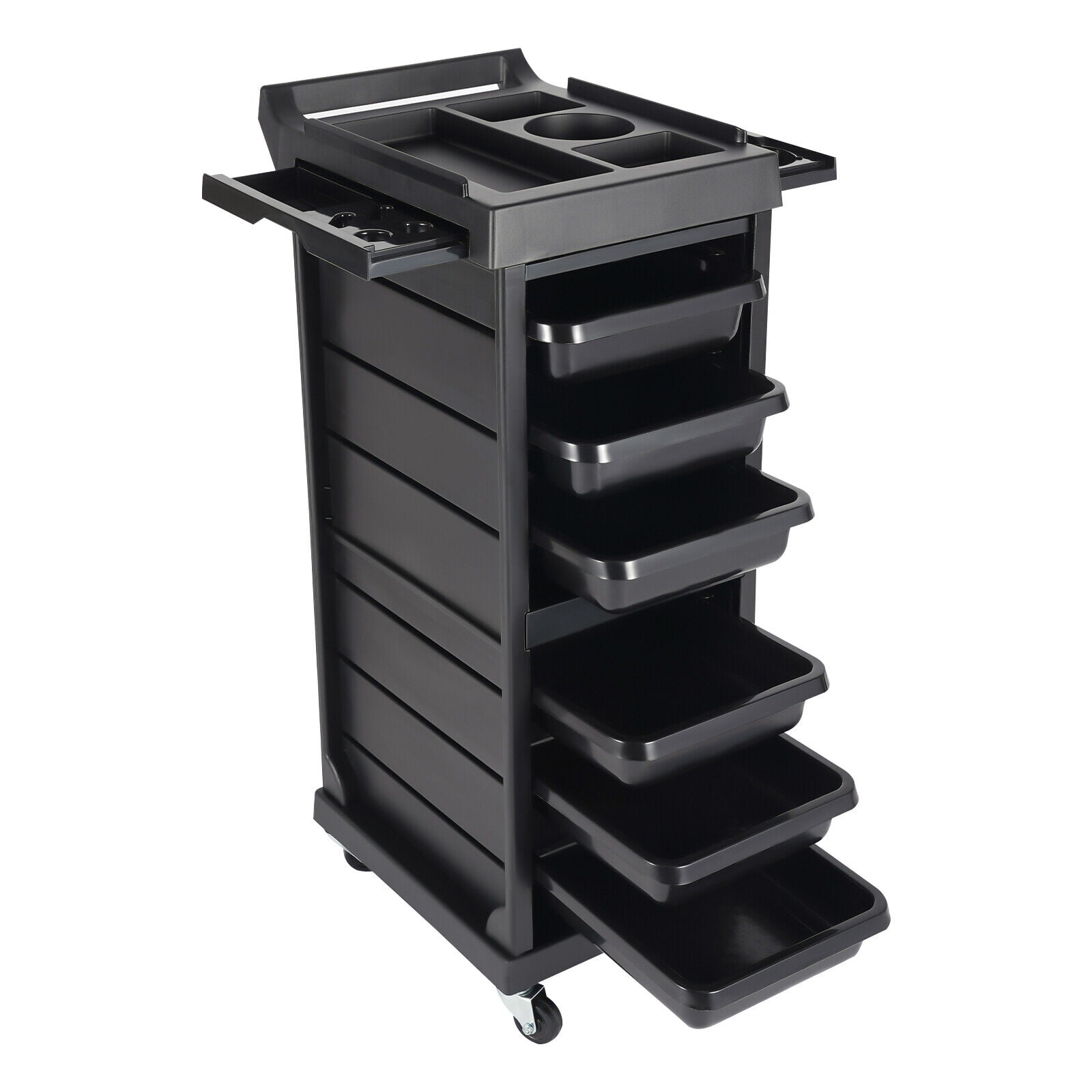 7 Tiers Rolling Trolley Cart, Black Beauty Barber Cart, Floor Stand ...