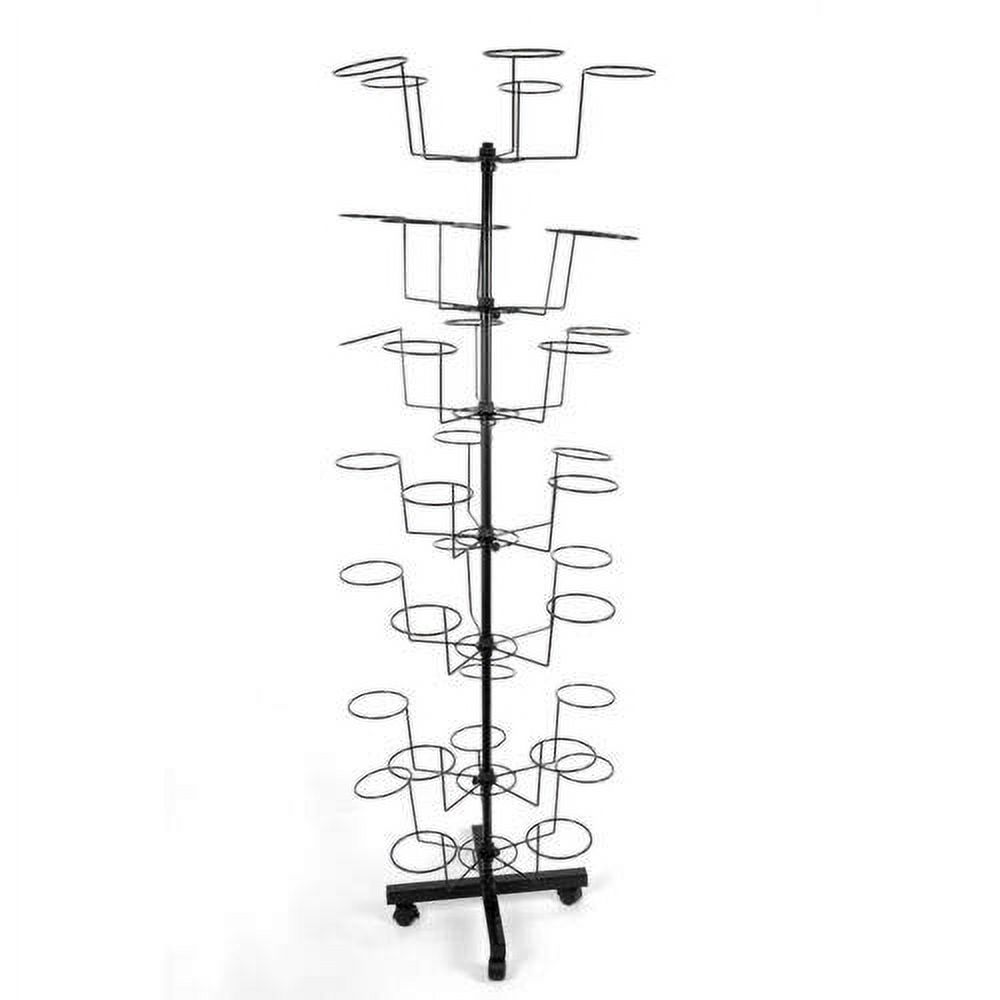 7 Tiers Rotating Hat Rack, Freestanding Cap Hat Retail Display Stand ...