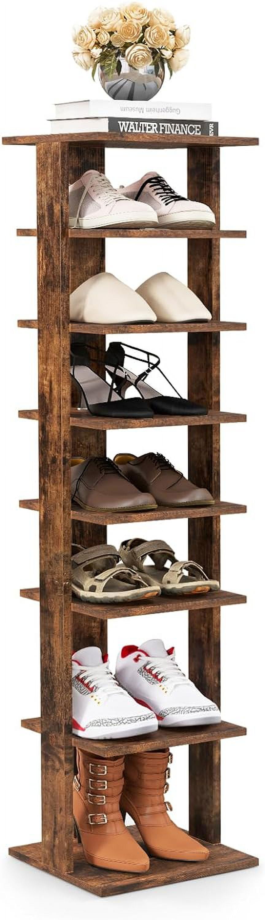 7-Tiers Shoe Rack, Tall Vertical Shoe Storage with Removable Shelves ...