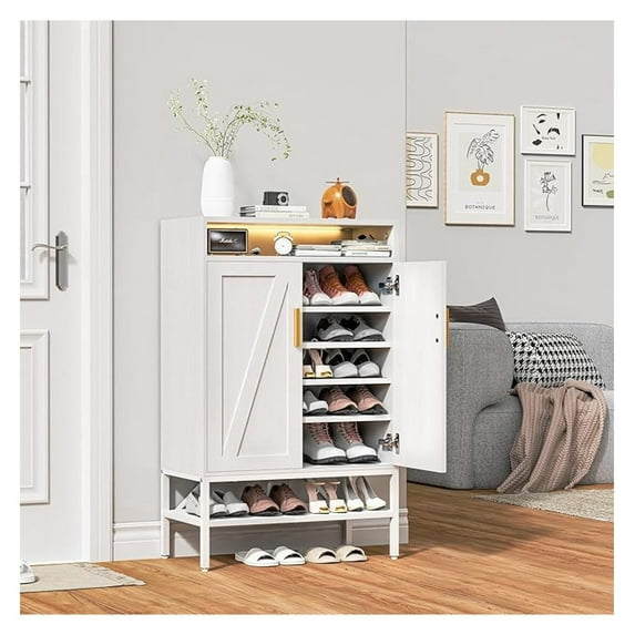 7-Tiers Shoe Storage Cabinet for Entryway, Shoe Rack Organizer Cabinet ...