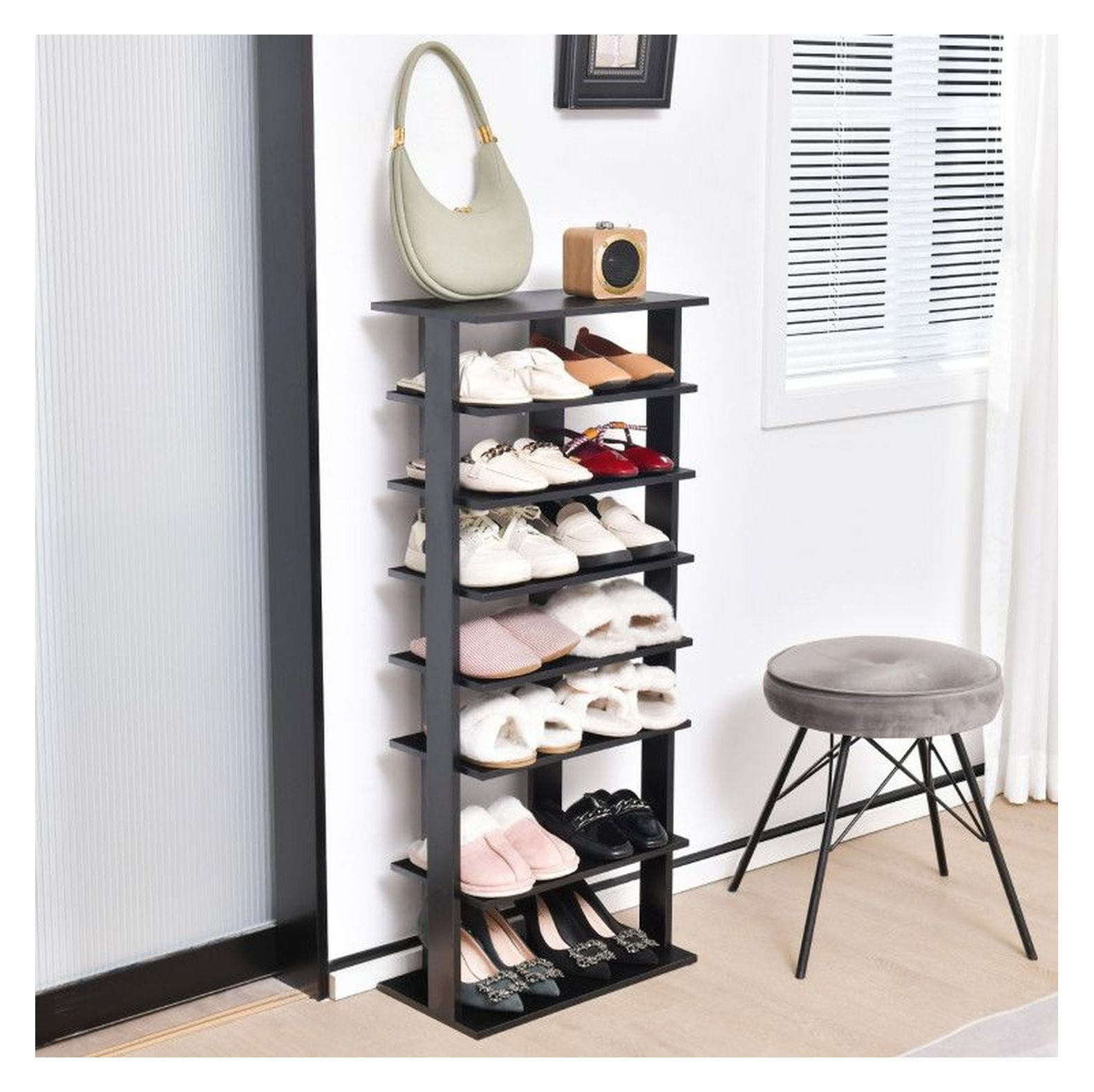 7 Tiers Vertical Shoe Rack for Front Door - Walmart.com
