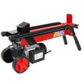 7 Ton Electric Hydraulic Log Splitter, Wood Cutting, Mobile Wheels, Red ...