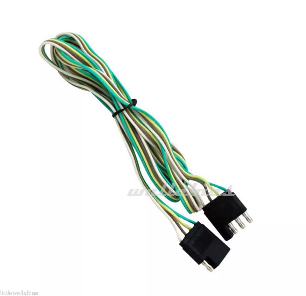 7' Trailer Light Wire Harness 4 Way Wire Flat Connector Trailer Light ...