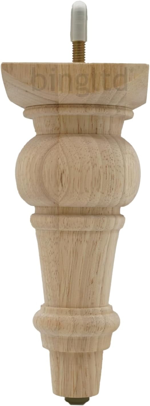 7" Unfinished Profile Hardwood Sofa Leg - Set of 4 (Pauline-UNF ...