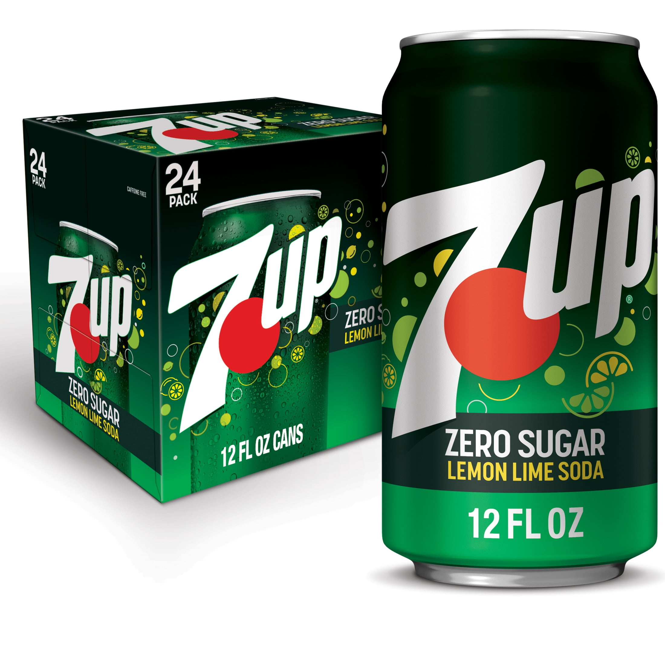 7UP Zero Sugar Lemon Lime Soda Pop, 12 fl oz, 24 Pack Cans - Walmart ...