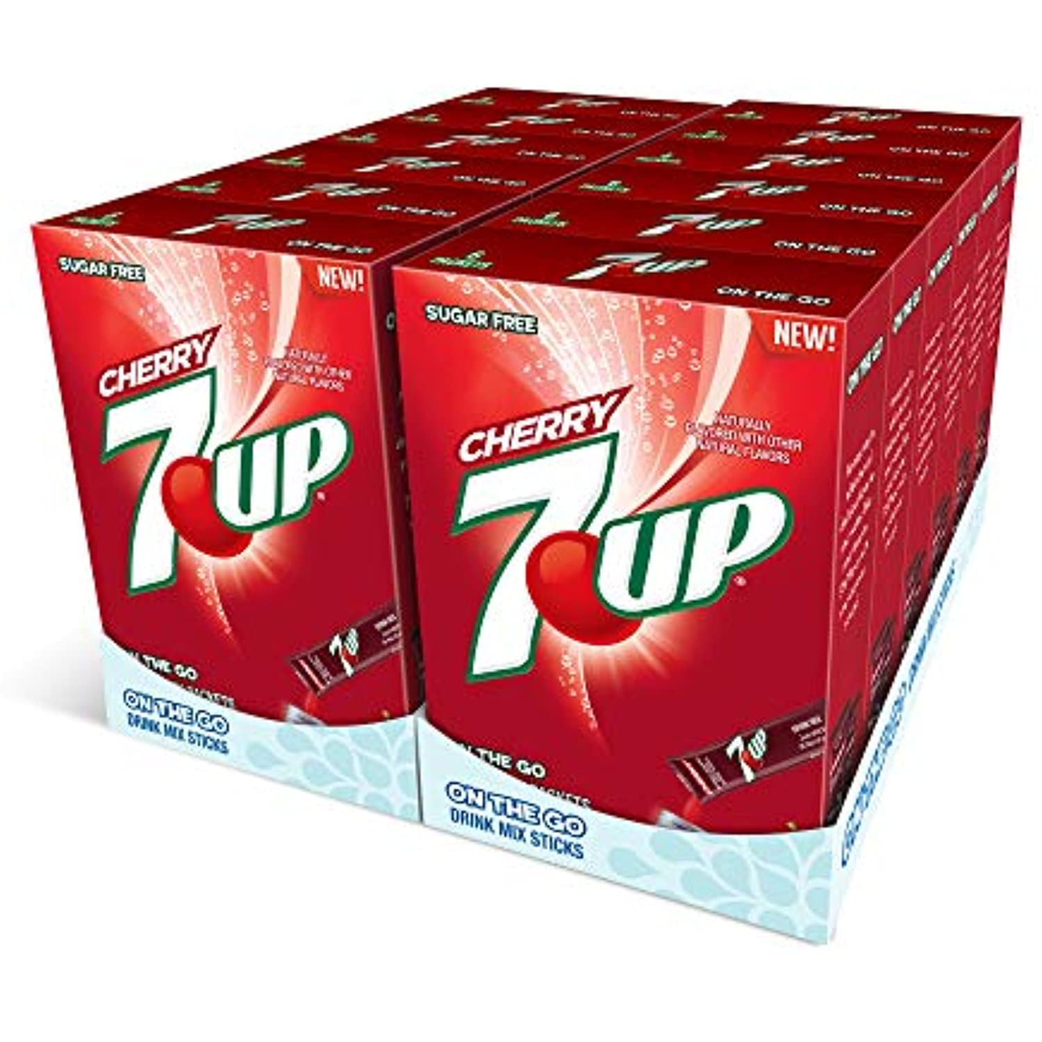 7-UP Powder Drink Mix – Sugar Free & Delicious (Cherry, 72 Sticks ...