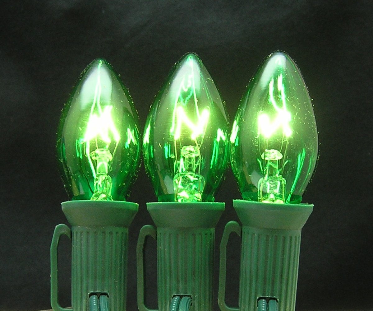 7 Watt C7 Transparent Outdoor Twinkle or Blinking Replacement Christmas ...