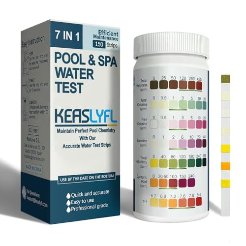 7-Way Pool Test Strips, 150 Strips Quick & Accurate Pool and Spa Test ...