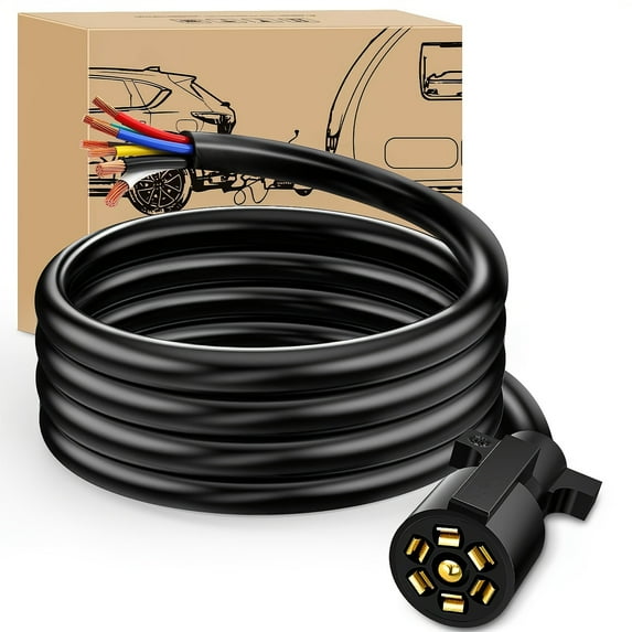 [7 Way Trailer Plug] 7 Way Inline Trailer Plug with 7 Gang Junction Box ...