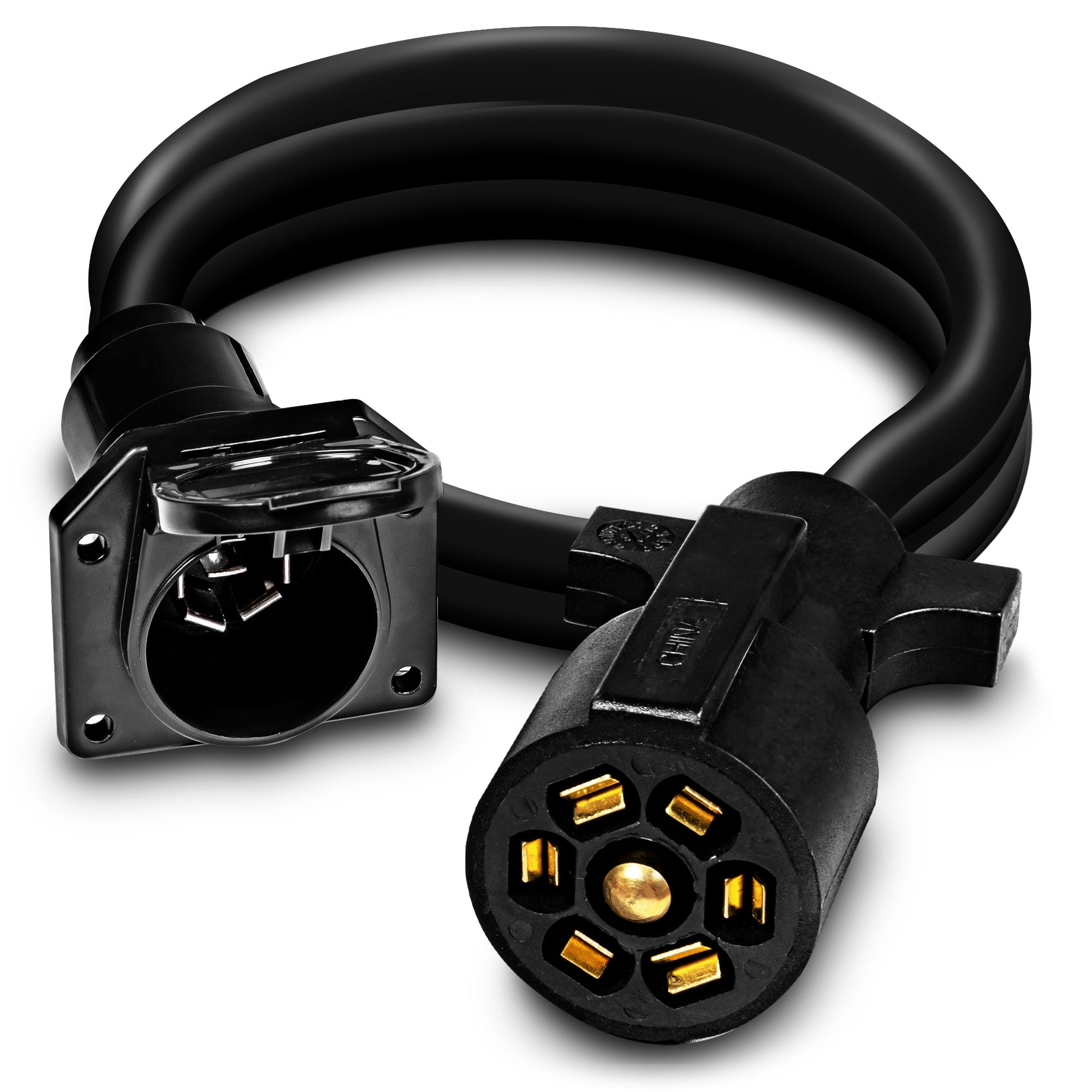 Online LED Store 7-Way Trailer Plug, Double-Prong, 10-14 AWG,Copper ...