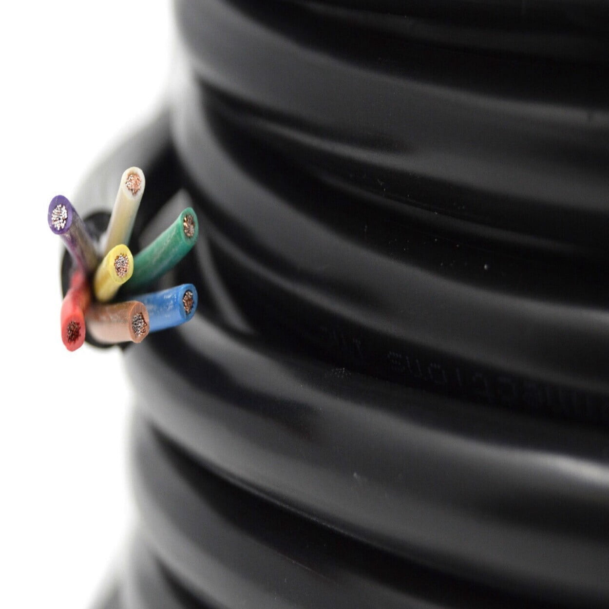 7 Way Trailer Wire (100 Feet) – Heavy Duty 14 Gauge 7 Conductor ...