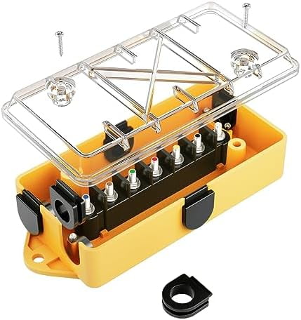 7 Way Trailer Wire Junction Clear Cover Color-Coded 7 Pin Terminal ...