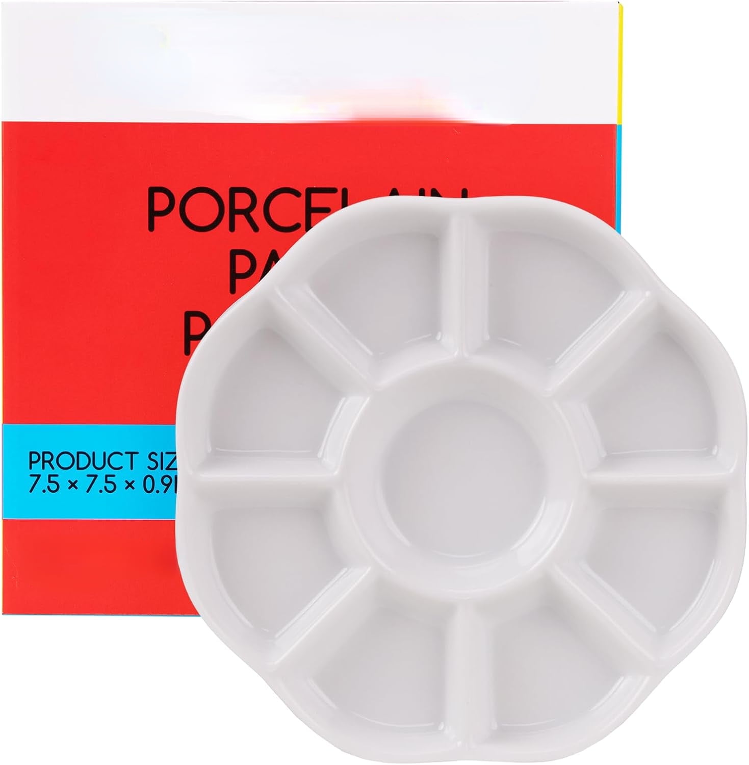 7-Well Studio Porcelain Paint Palette Tray,Artist Mixing Colour Tray by ...