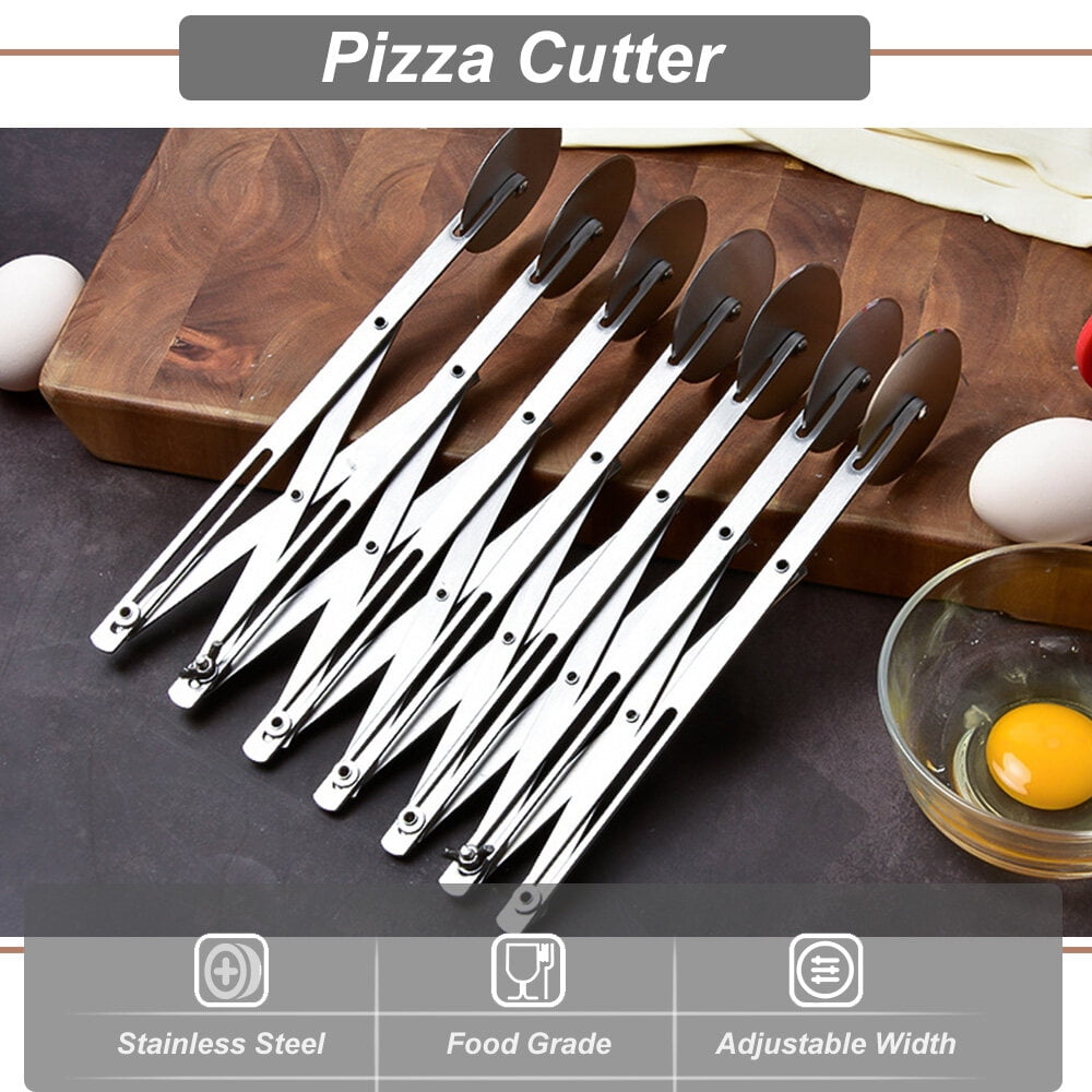 7 Wheel Stainless Steel Pizza Knife Wheel Knife Cutter Adjustable Dough ...