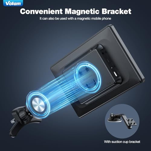 7'' Wireless Carplay Screen for Car with Magnetic Mount, Landscape ...