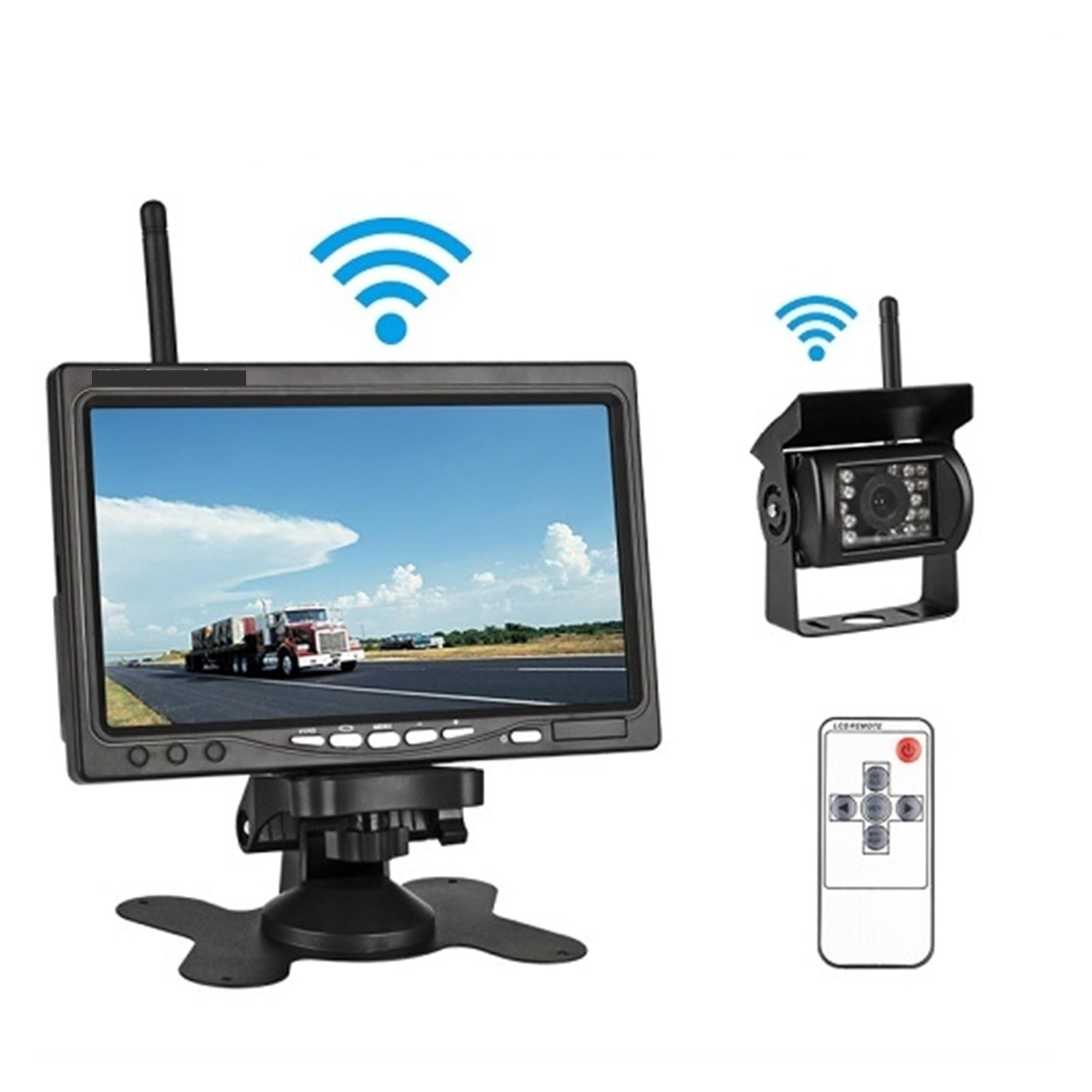 7" Wireless Truck Car Monitor Video Screen Rearview 4 Rear View Camera ...